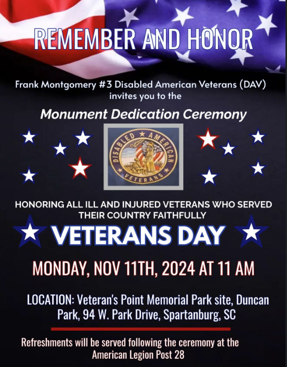 2024 Veterans Day Events | SC Department Of Veterans' Affairs